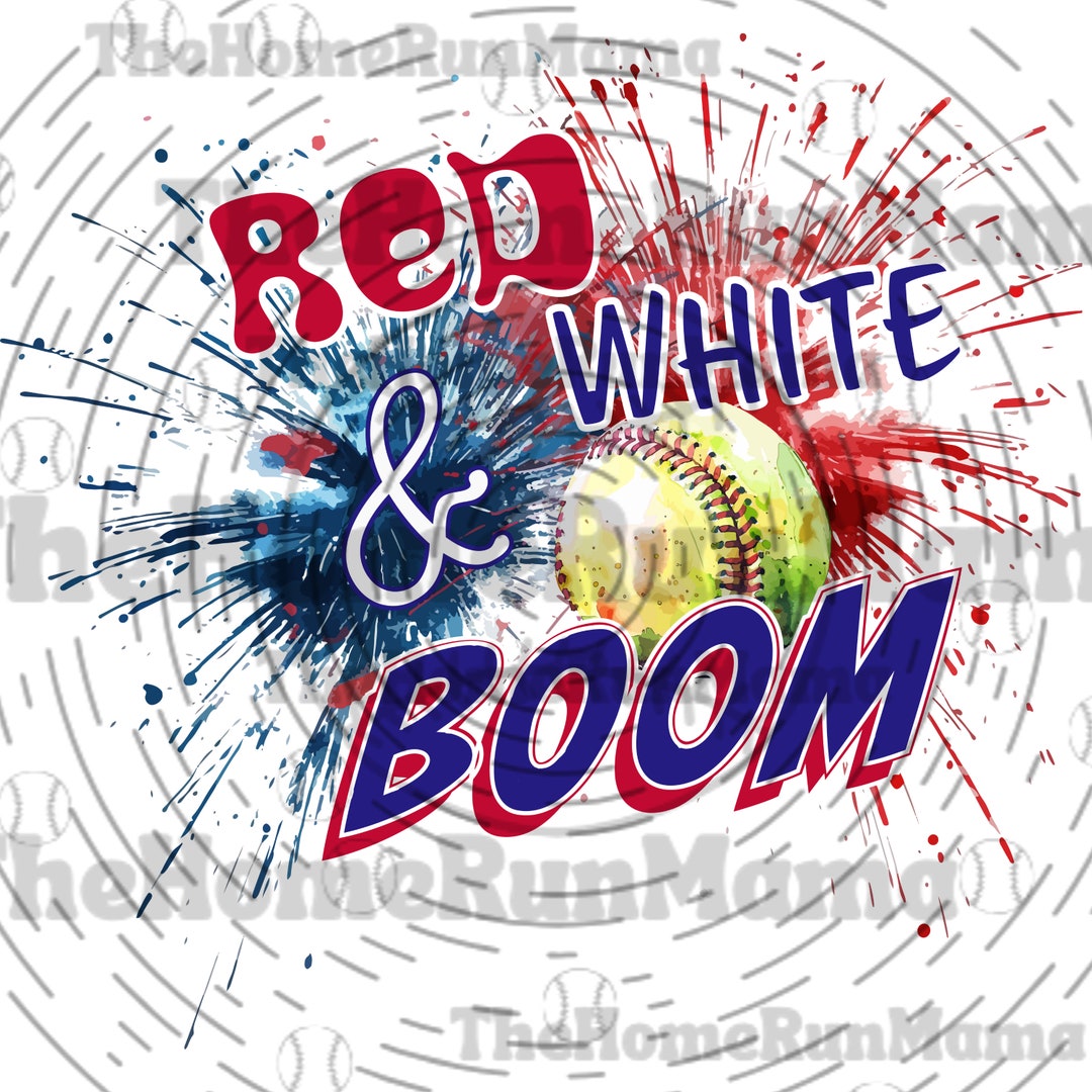 Red White & BOOM Softball Design Softball Designs Patriotic Softball ...