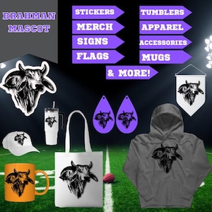 Brahman Outline + 2 Design Styles | School Mascot | Show Ring | Spirit ...