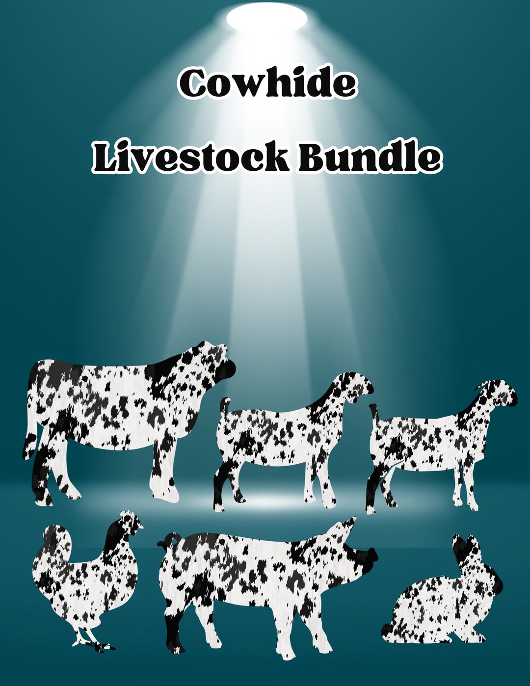 Cowhide Livestock Bundle Digital PNG SVG JPG Download - Etsy