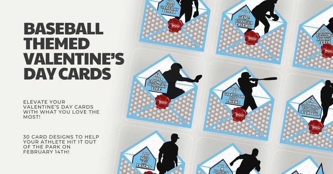 Baseball Themed Valentine's Day Cards Baseball Team Baseball Valentine ...