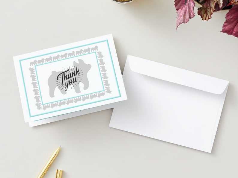 Printable Livestock Show Thank You Card | PDF | Foldable Thank You Card ...