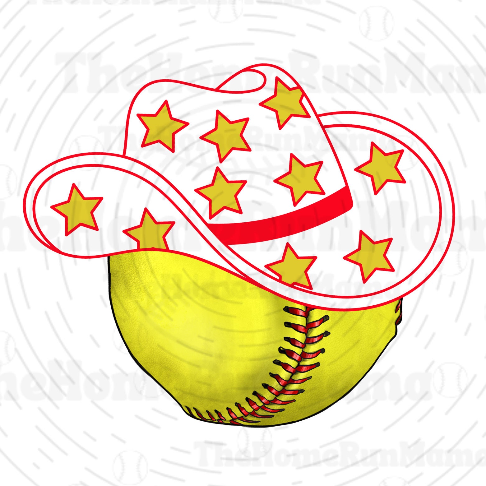 Softball Cowgirl Star Digital Design Instant Download Be Game Day Ready ...