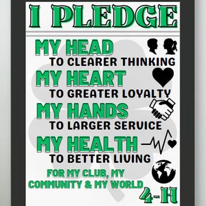 4-H Pledge Poster PNG CLUB POSTER 4-H Member Proudly Display Your ...