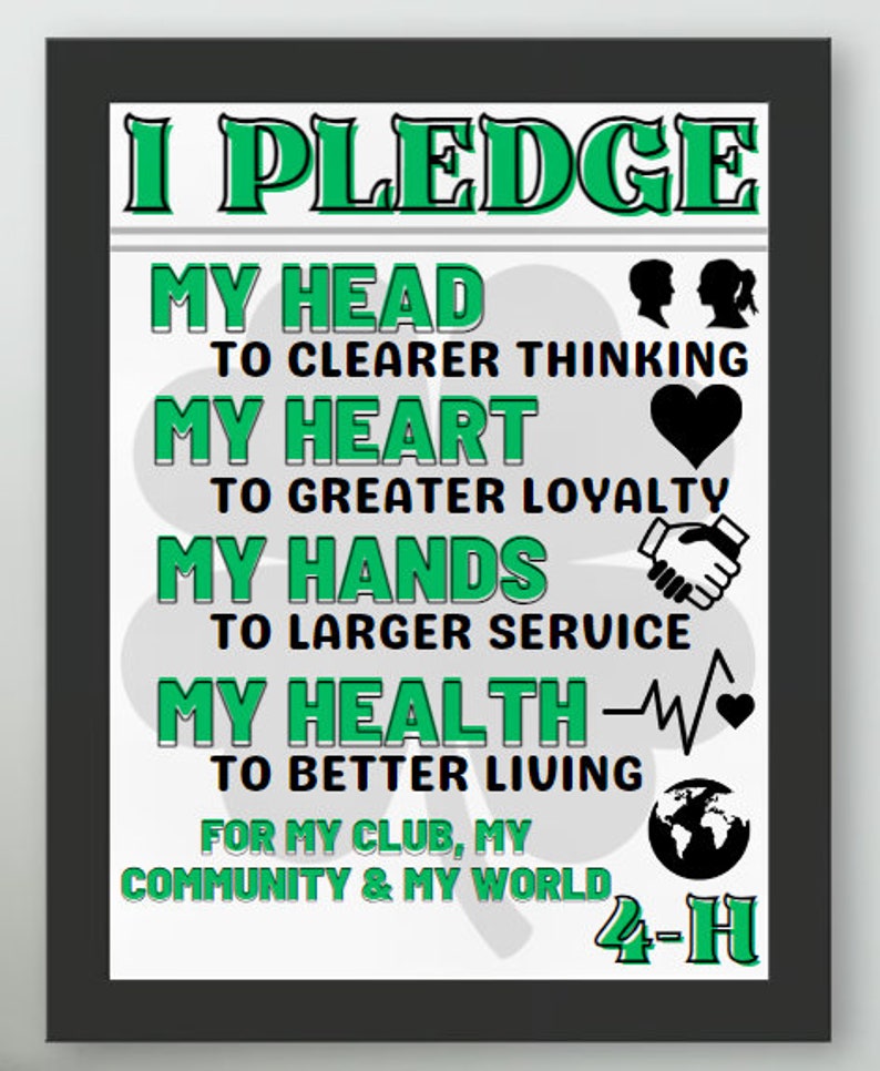 4-H Pledge Poster PNG CLUB POSTER 4-H Member Proudly Display Your ...