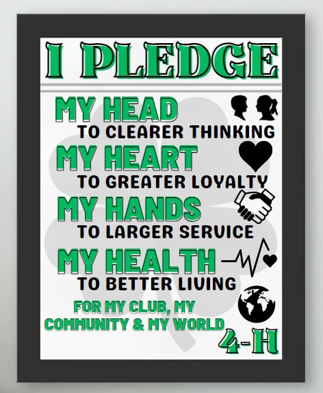 4-H Pledge Poster PNG CLUB POSTER 4-H Member Proudly Display Your ...