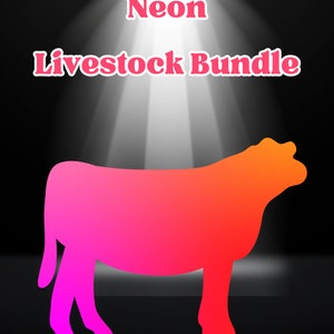 Neon Livestock Bundle Digital PNG Download - Etsy
