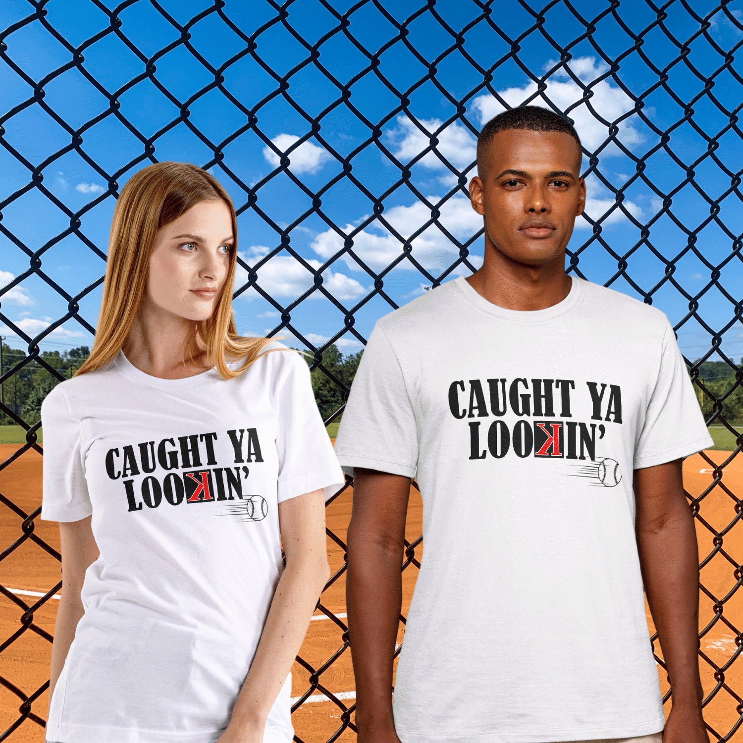 Caught Ya Lookin' Baseball Softball Backward K Pitcher Catcher Player ...