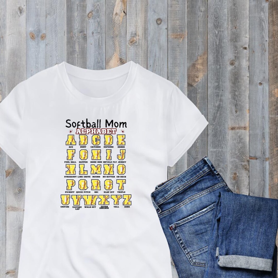 Softball Mom Alphabet | PNG | Softball Font | the Letters of Softball ...