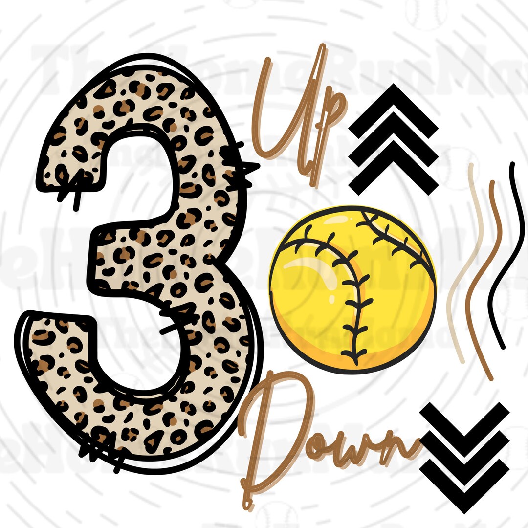 3 up 3 Down Pride Softball Powerhouse Design SVG PNG JPG - Etsy