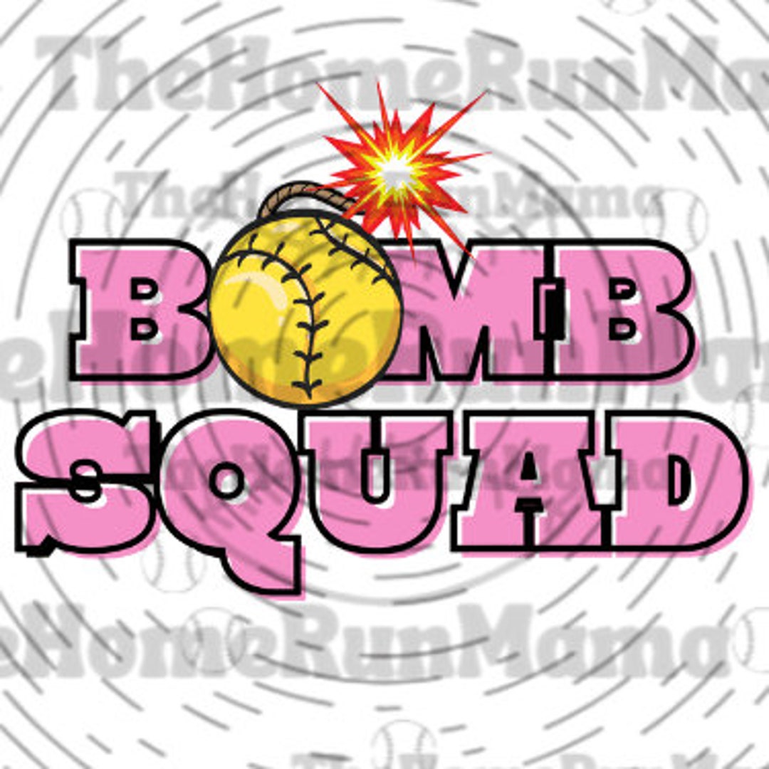 Pink Softball Bomb Squad Bomb Hitter PNG SVG JPG Did Somebody Call the ...