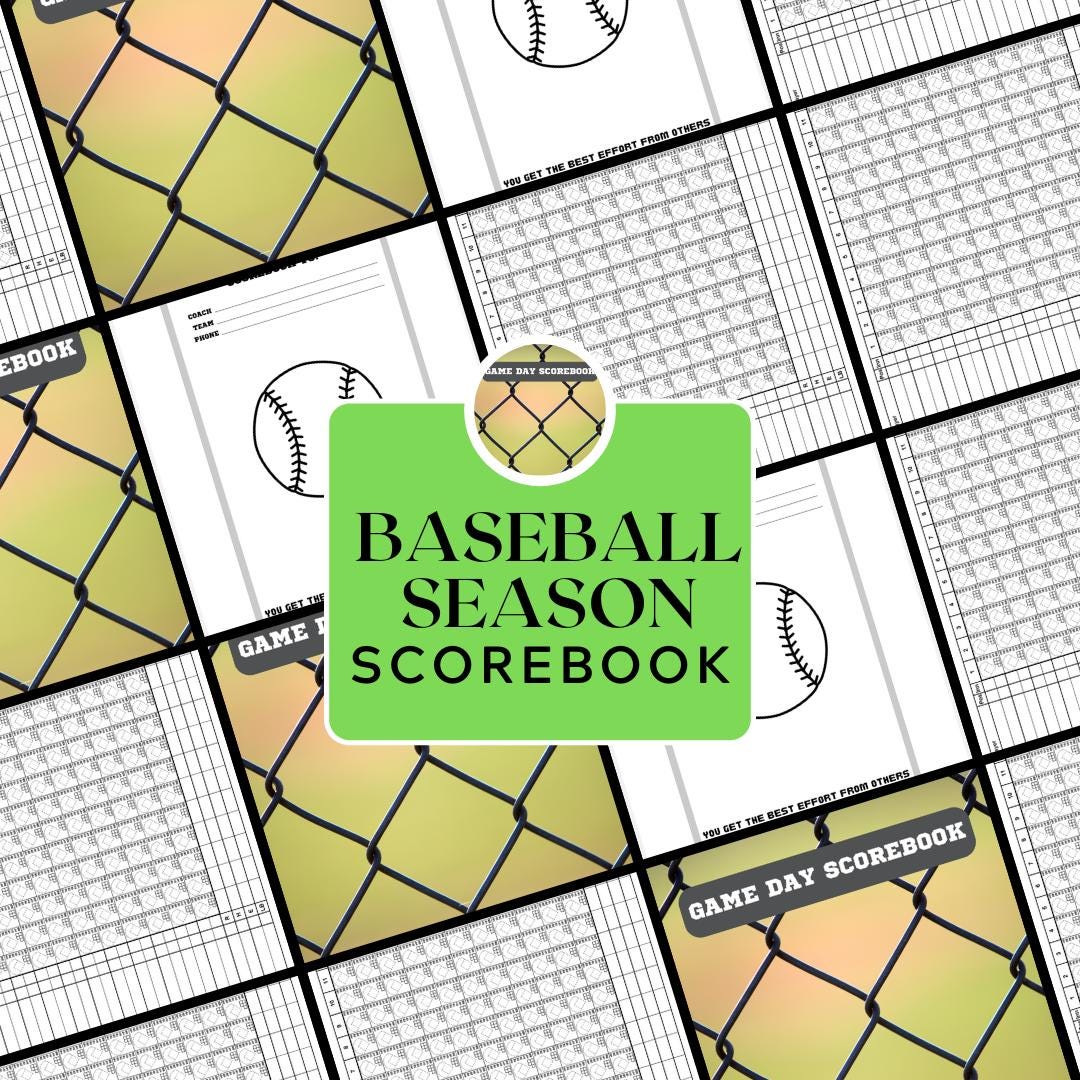 Baseball Softball Scorebook | Game Day Scorebook | Baseball Softball ...