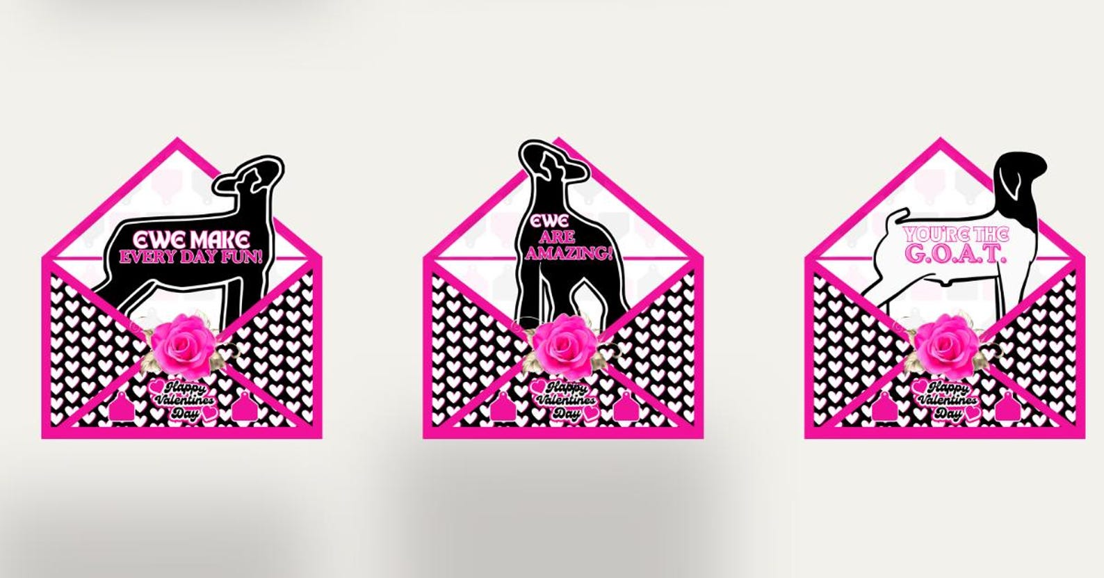 Livestock Themed Valentine's Day Cards - PNG | 30 Designs Included ...