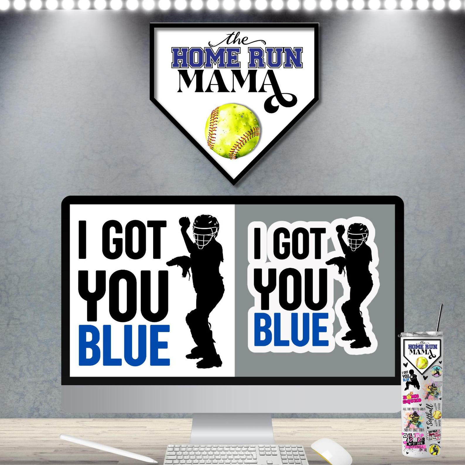 I Got You Blue - Softball Catcher's Helmet PNG Digital Download ...