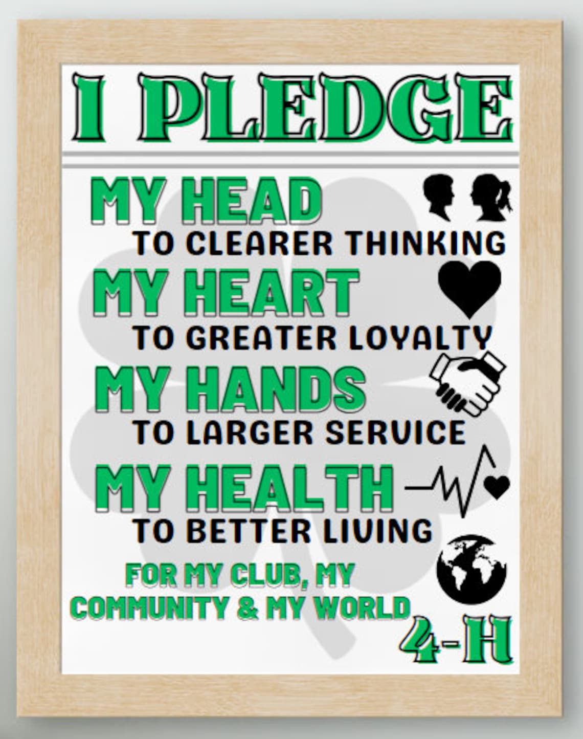 4-H Pledge Poster PNG CLUB POSTER 4-H Member Proudly Display Your ...