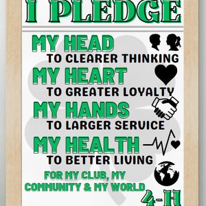 4-H Pledge Poster PNG CLUB POSTER 4-H Member Proudly Display Your ...