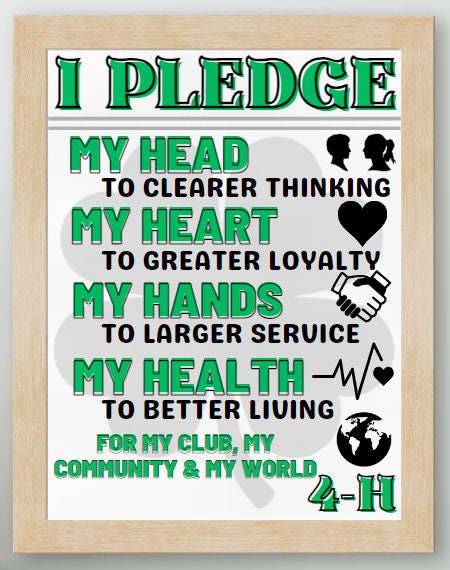4-H Pledge Poster PNG CLUB POSTER 4-H Member Proudly Display Your ...