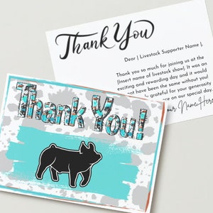 CANVA Digital Template: Livestock Show Thank You Cards (editable) - Etsy