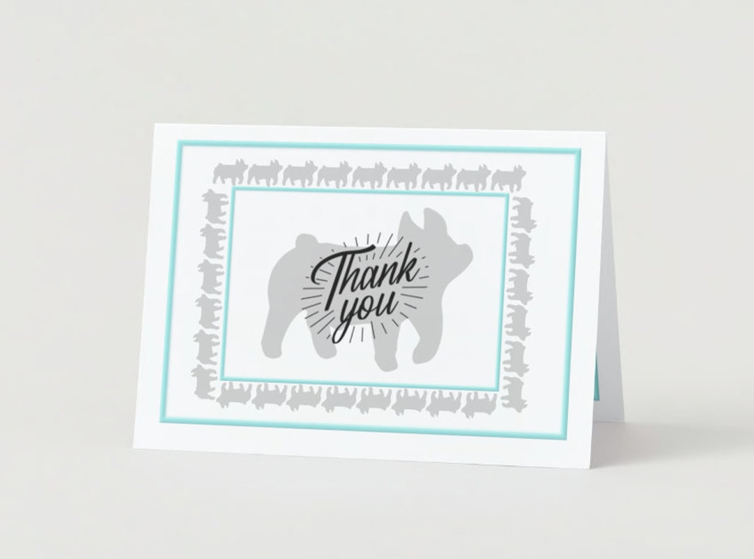 Printable Livestock Show Thank You Card | PDF | Foldable Thank You Card ...