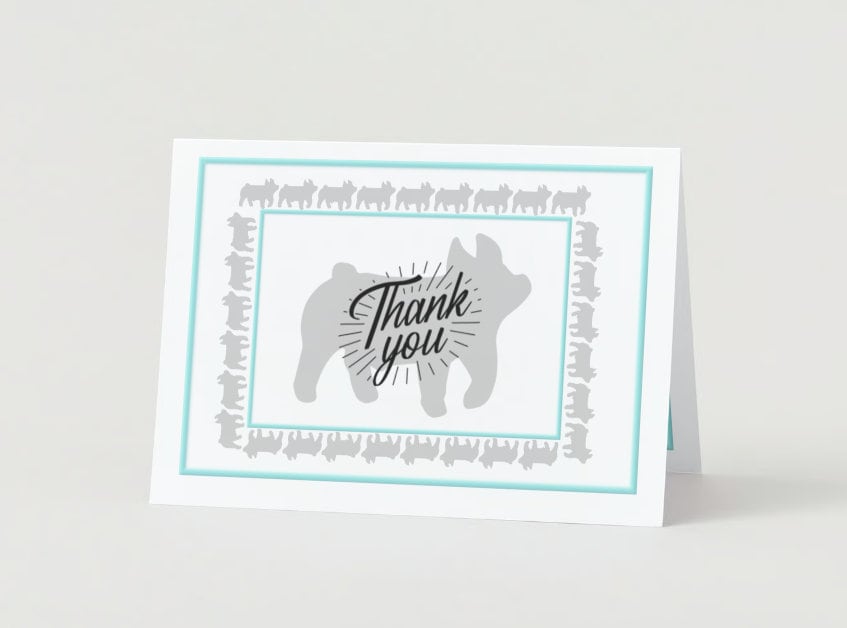 Printable Livestock Show Thank You Card | PDF | Foldable Thank You Card ...