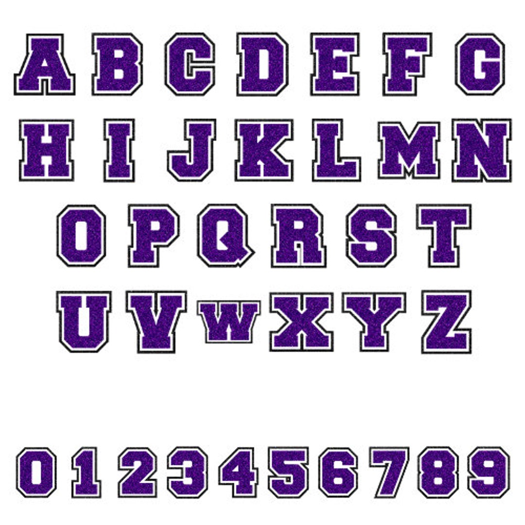 Purple & Black Glitter Alphabet Font | A-Z 0-9 | Purple Black Glitter ...