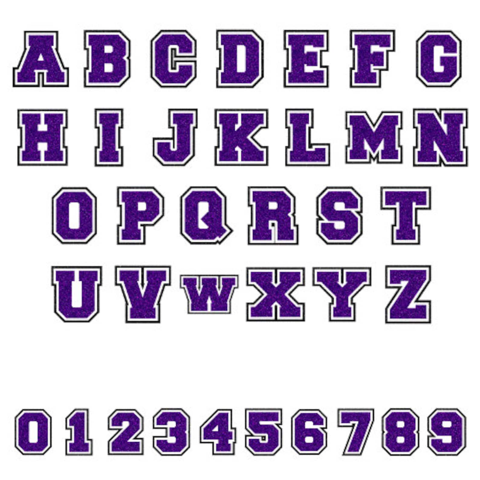 Purple & Black Glitter Alphabet Font A-Z 0-9 Purple Black Glitter PNG ...