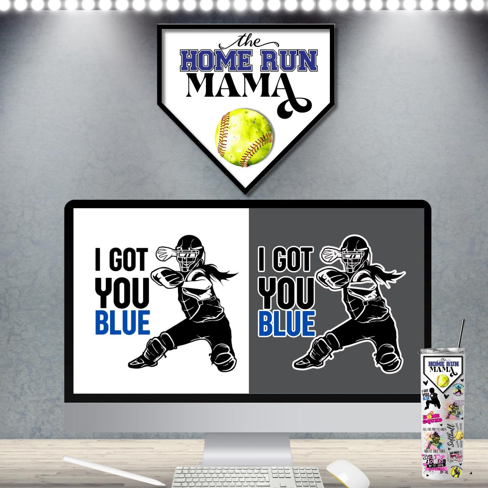 I Got You Blue Softball Catcher Design | PNG | Softball Catcher ...