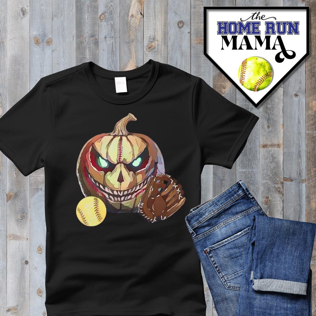Softball-themed Jack-o'-lantern PNG | Game Day Halloween Design ...