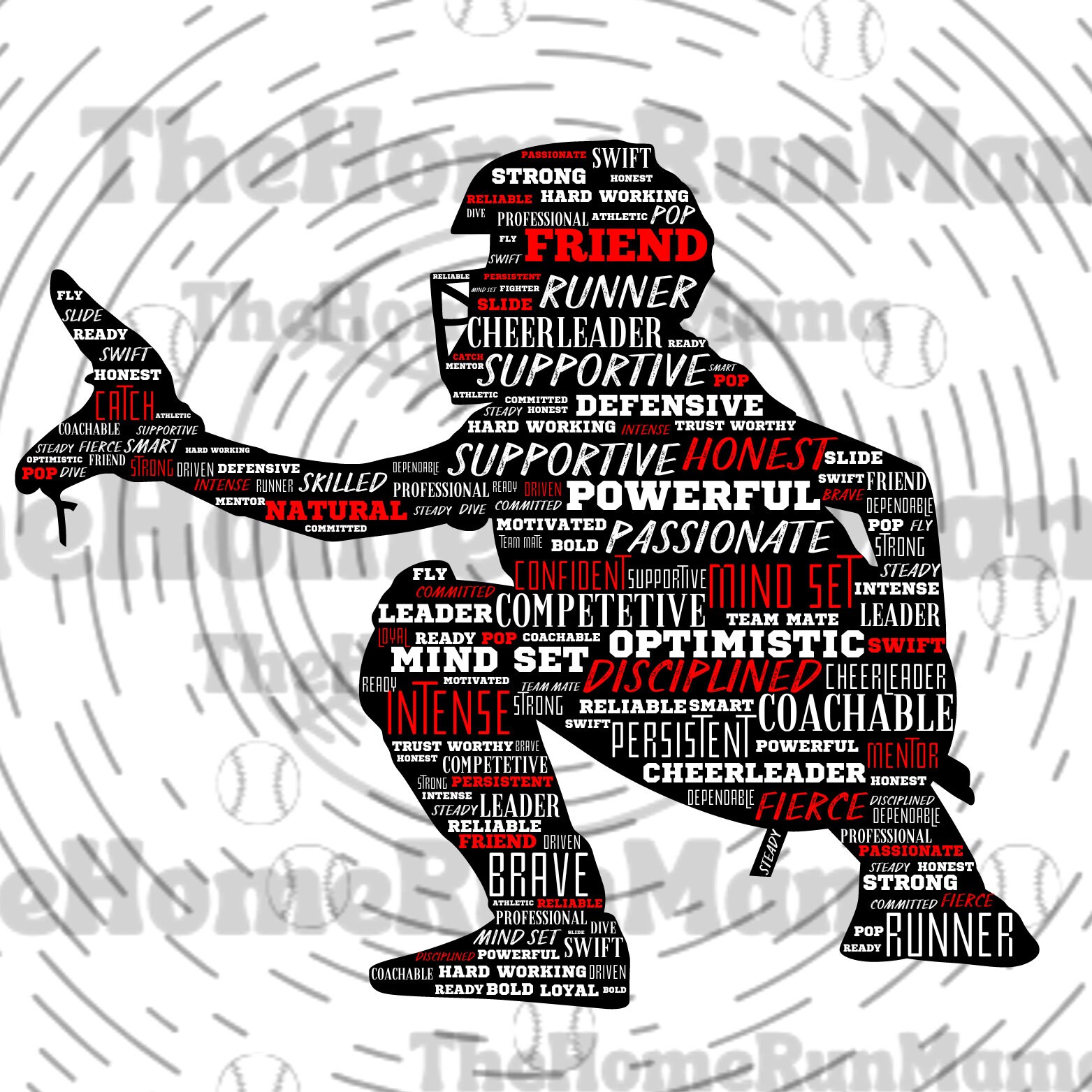 Catcher's Essence Word Cloud Silhouetted Pride Design Instant Download ...