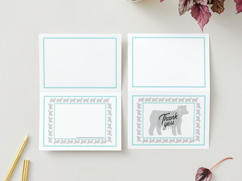 Printable Livestock Show Thank You Card | PDF | Foldable Thank You Card ...