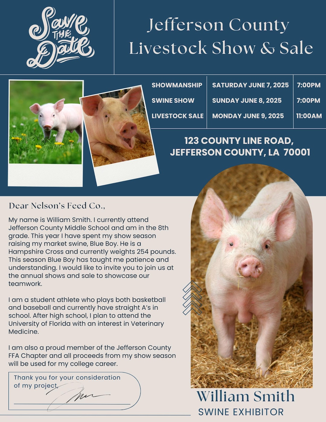 CANVA Digital Template: 4-H FFA Buyer's Letter | (editable) | Livestock ...