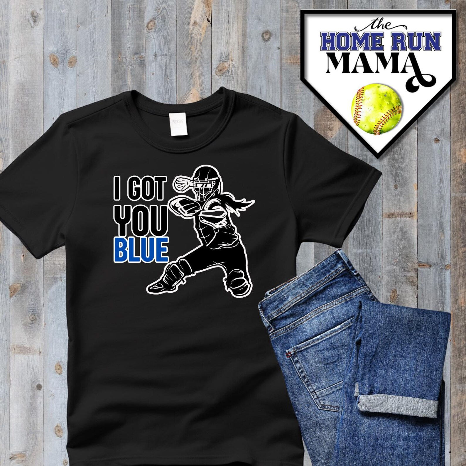 I Got You Blue Softball Catcher Design | PNG | Softball Catcher ...