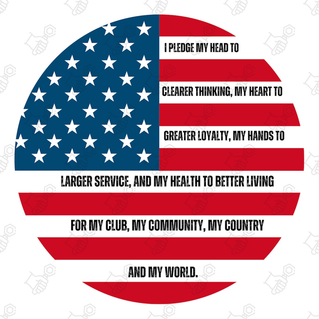 4-H Pledge PNG SVG JPG American Flag Proudly Display Your Commitment to ...