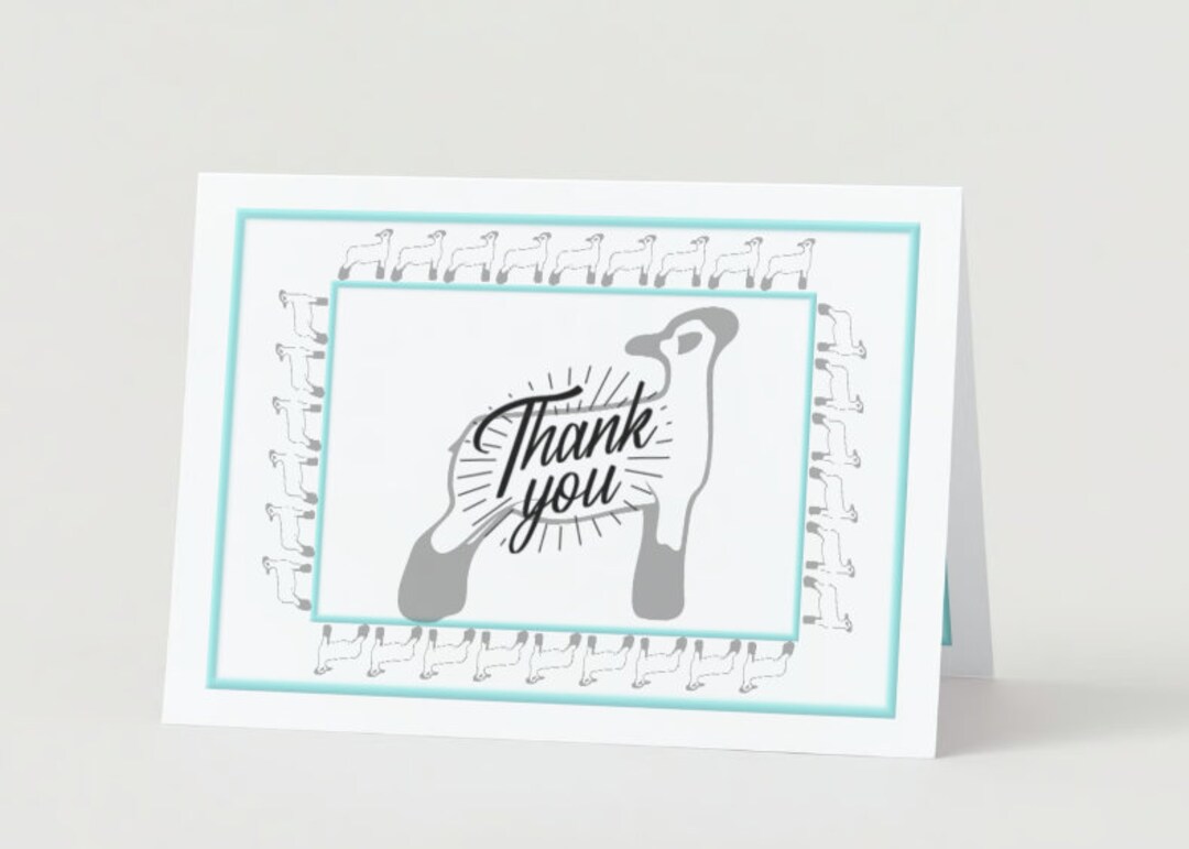 Printable Livestock Show Thank You Card | PDF | Foldable Thank You Card ...