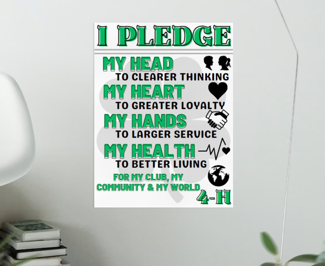 4-H Pledge Poster PNG CLUB POSTER 4-H Member Proudly Display Your ...