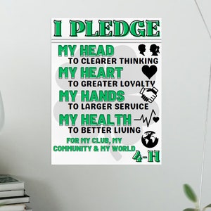 4-H Pledge Poster PNG CLUB POSTER 4-H Member Proudly Display Your ...