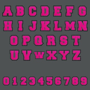 Pink & Black Glitter Alphabet Font | A-Z 0-9 | Pink Black Glitter | PNG ...