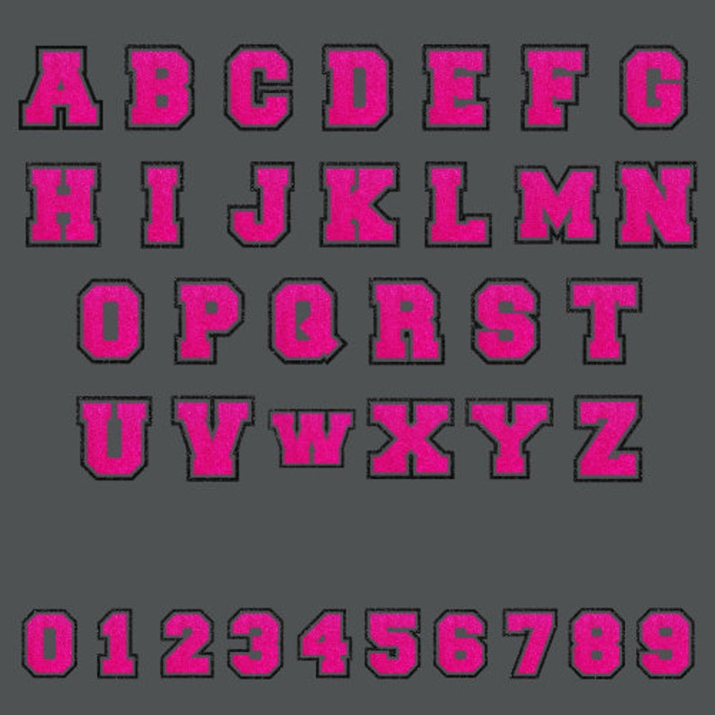 Pink & Black Glitter Alphabet Font | A-Z 0-9 | Pink Black Glitter | PNG ...