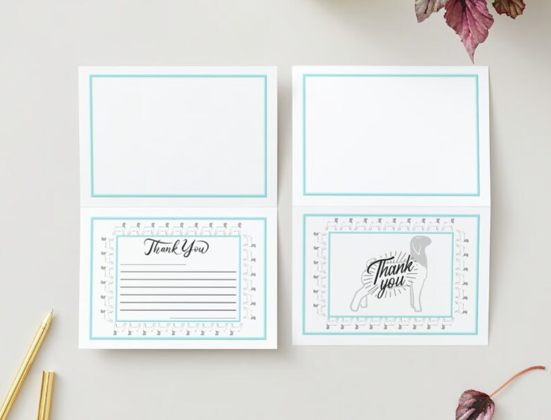 Printable Livestock Show Thank You Card | PDF | Foldable Thank You Card ...