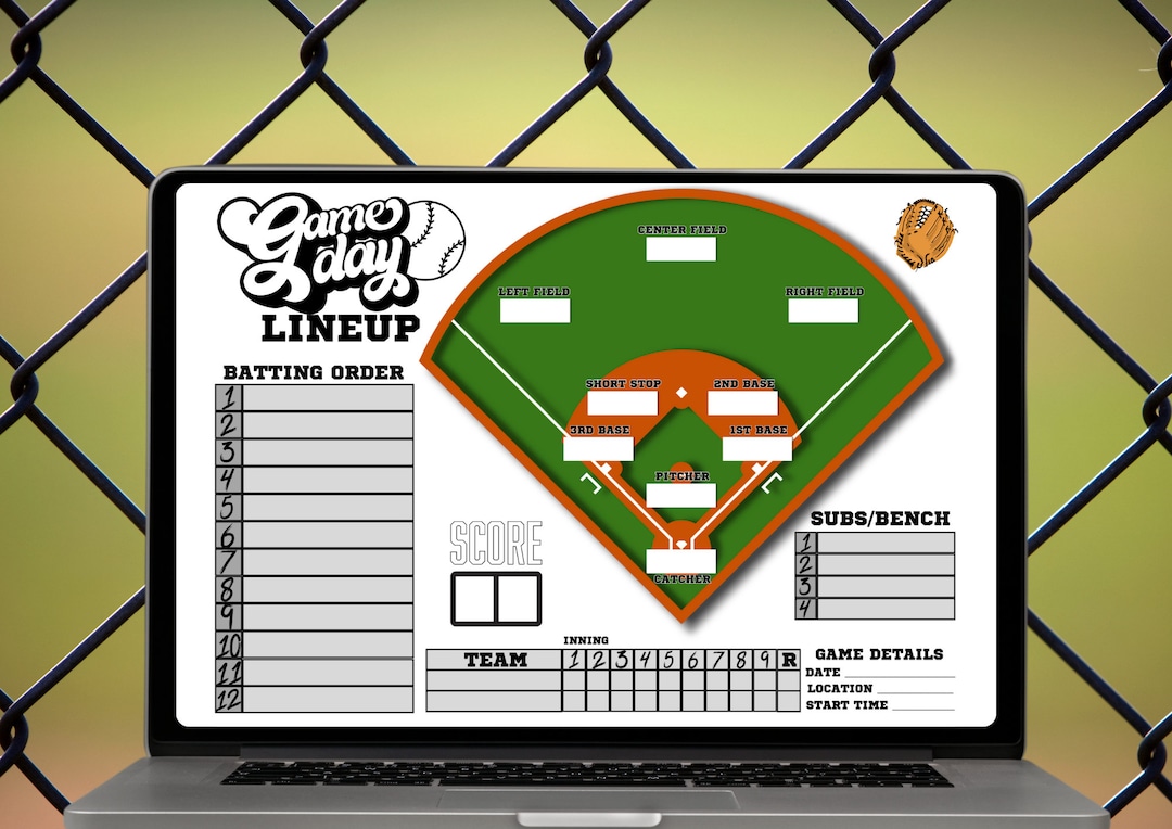Game Day Lineup Sheet for Baseball & Softball Coaches | PDF | Printable ...