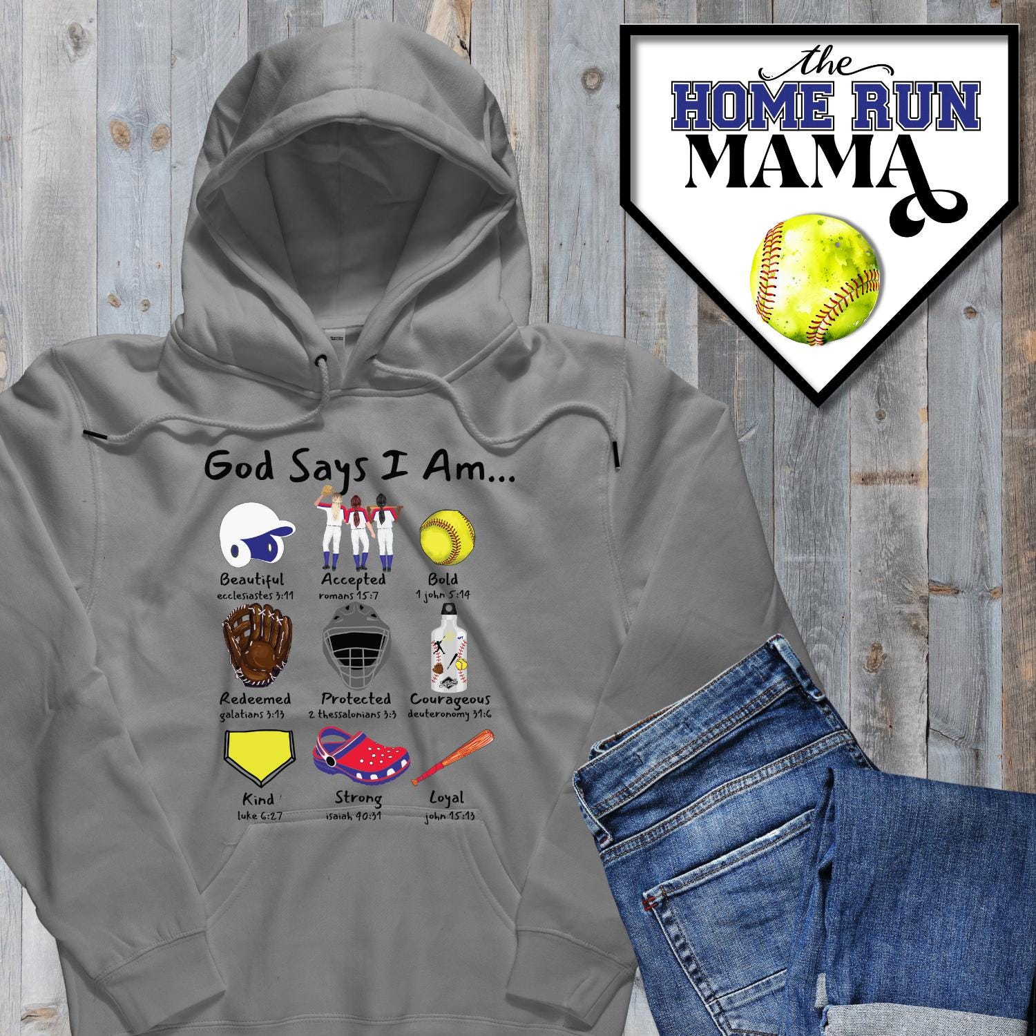 God Says I Am... PNG I Softball Designs | Beautiful, Accepted, Bold ...