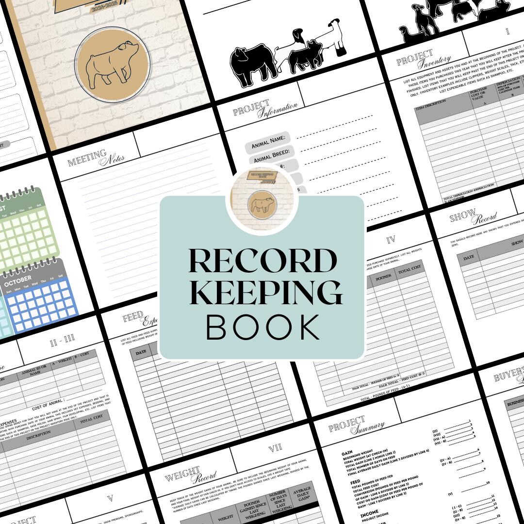 The Livestock Show Record Keeping Book for Exhibitors | Track Your ...