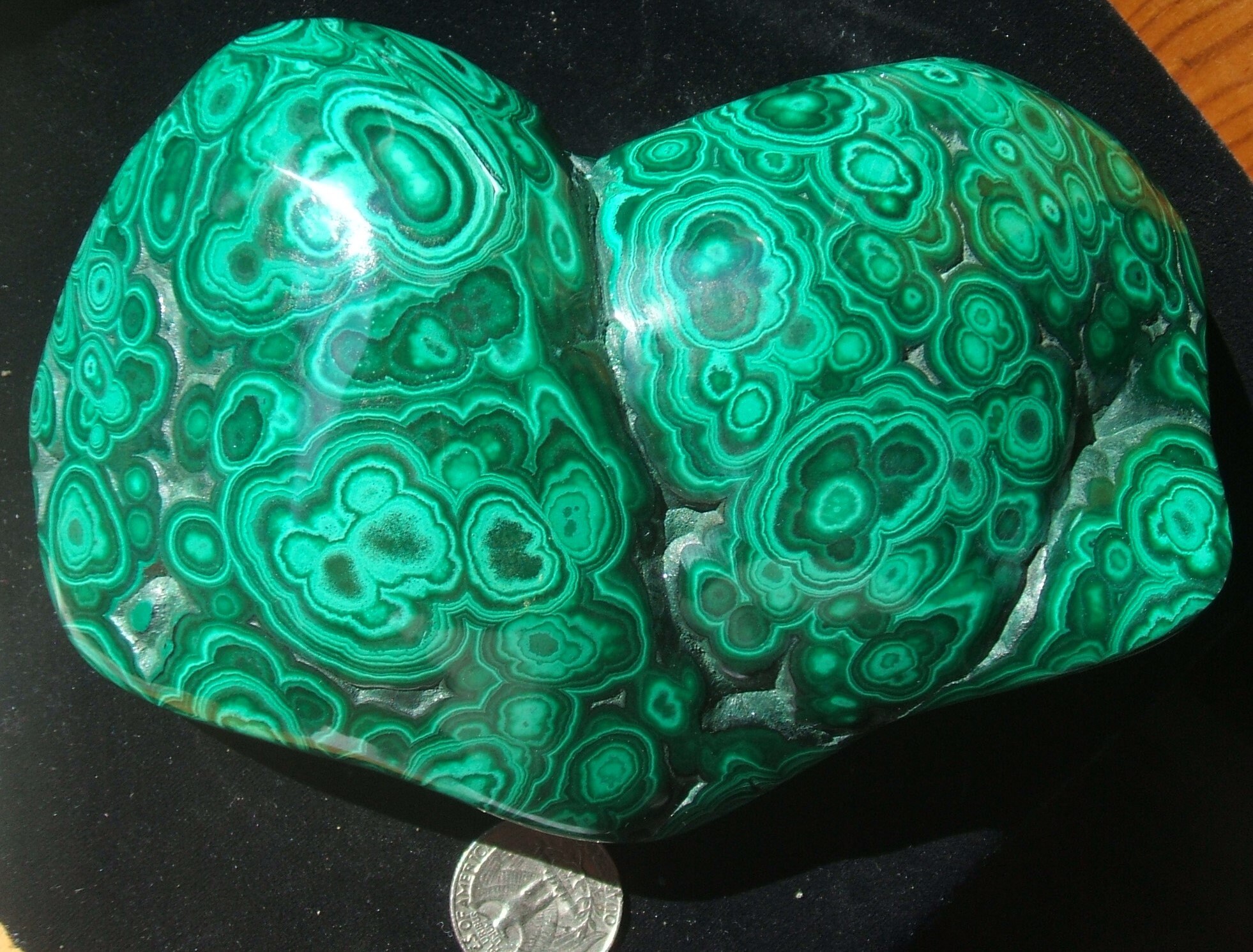 Polished Malachite Double Brain Formation-deep Edge Banding-botryoidal ...
