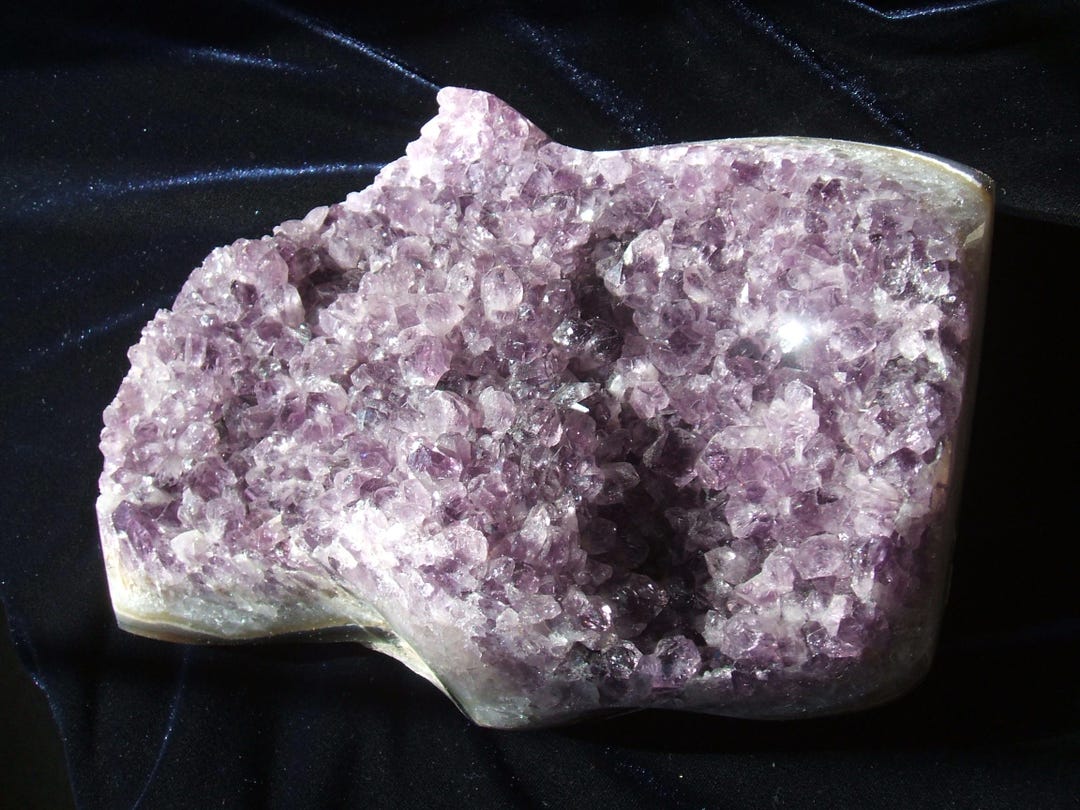 Large Amethyst Geode Plate-smoothed Back-polished Sides-brow/third Eye ...