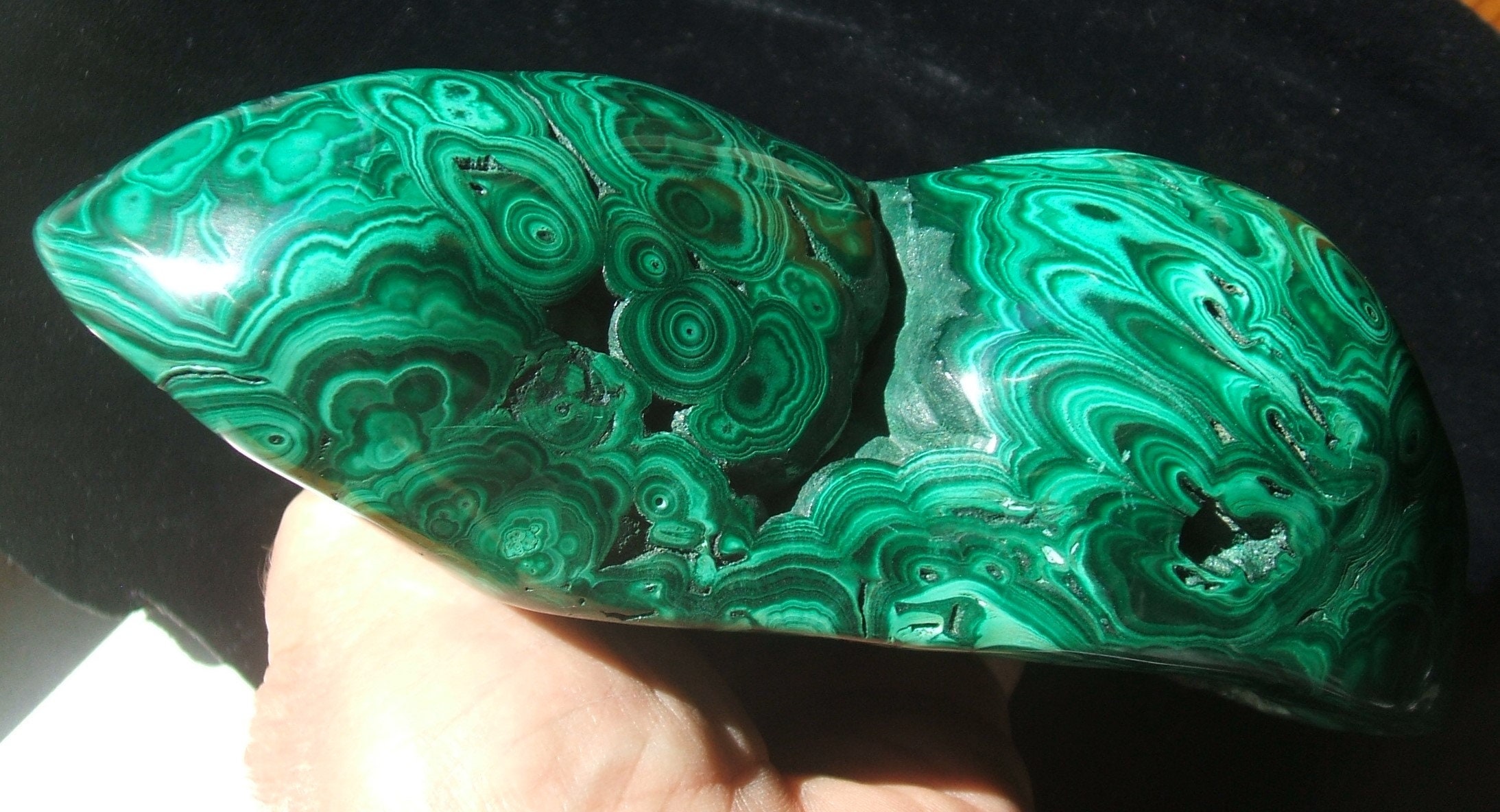 Polished Malachite Double Brain Formation-deep Edge Banding-botryoidal ...