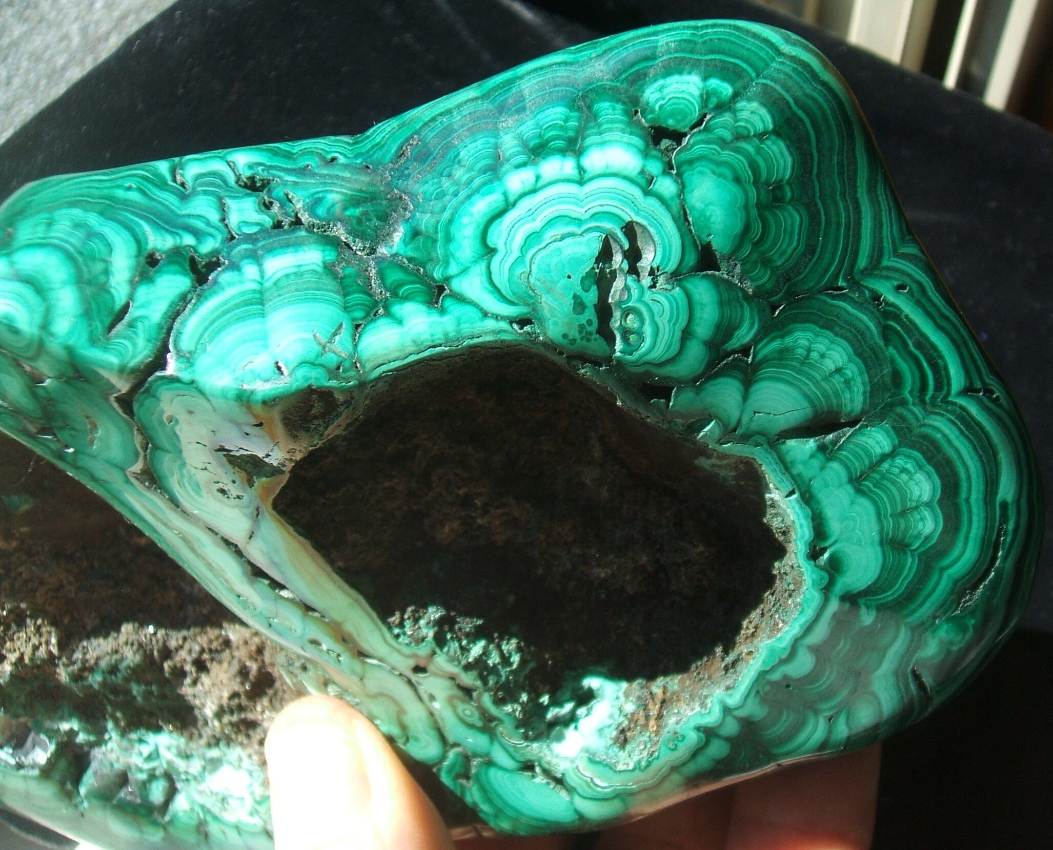Polished Malachite Double Brain Formation-deep Edge Banding-botryoidal ...