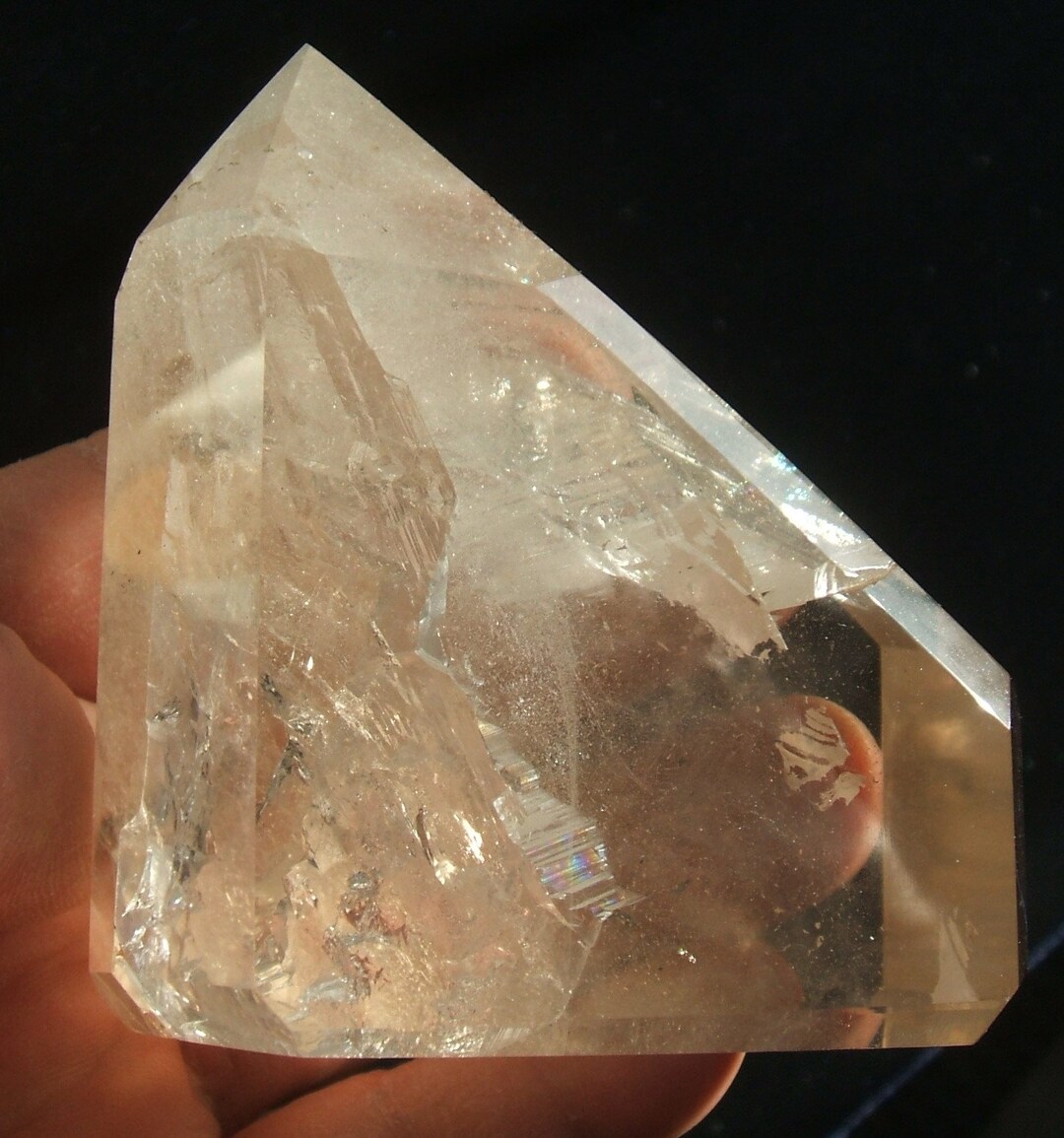 Polished Clear Quartz Crystal-large Standing Display-mostly Clear W ...