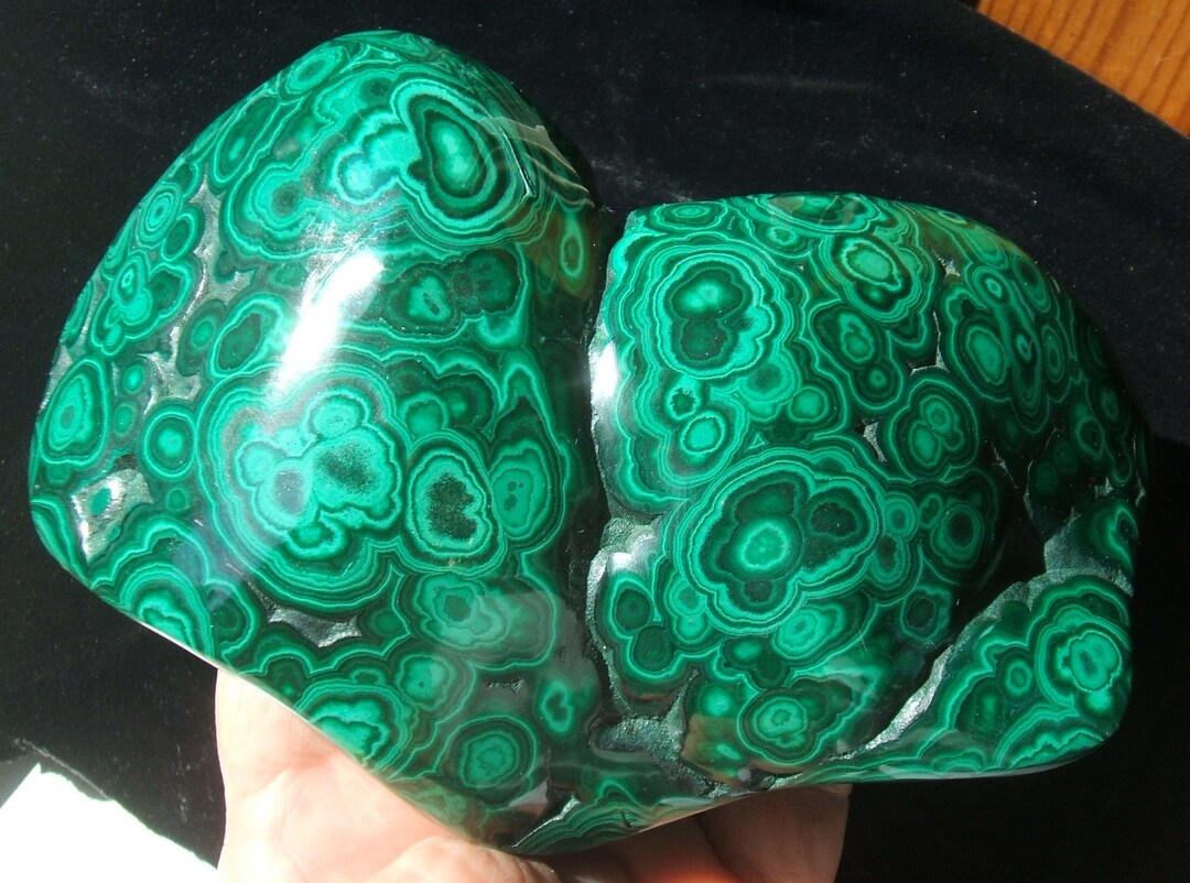 Polished Malachite Double Brain Formation-deep Edge Banding-botryoidal ...