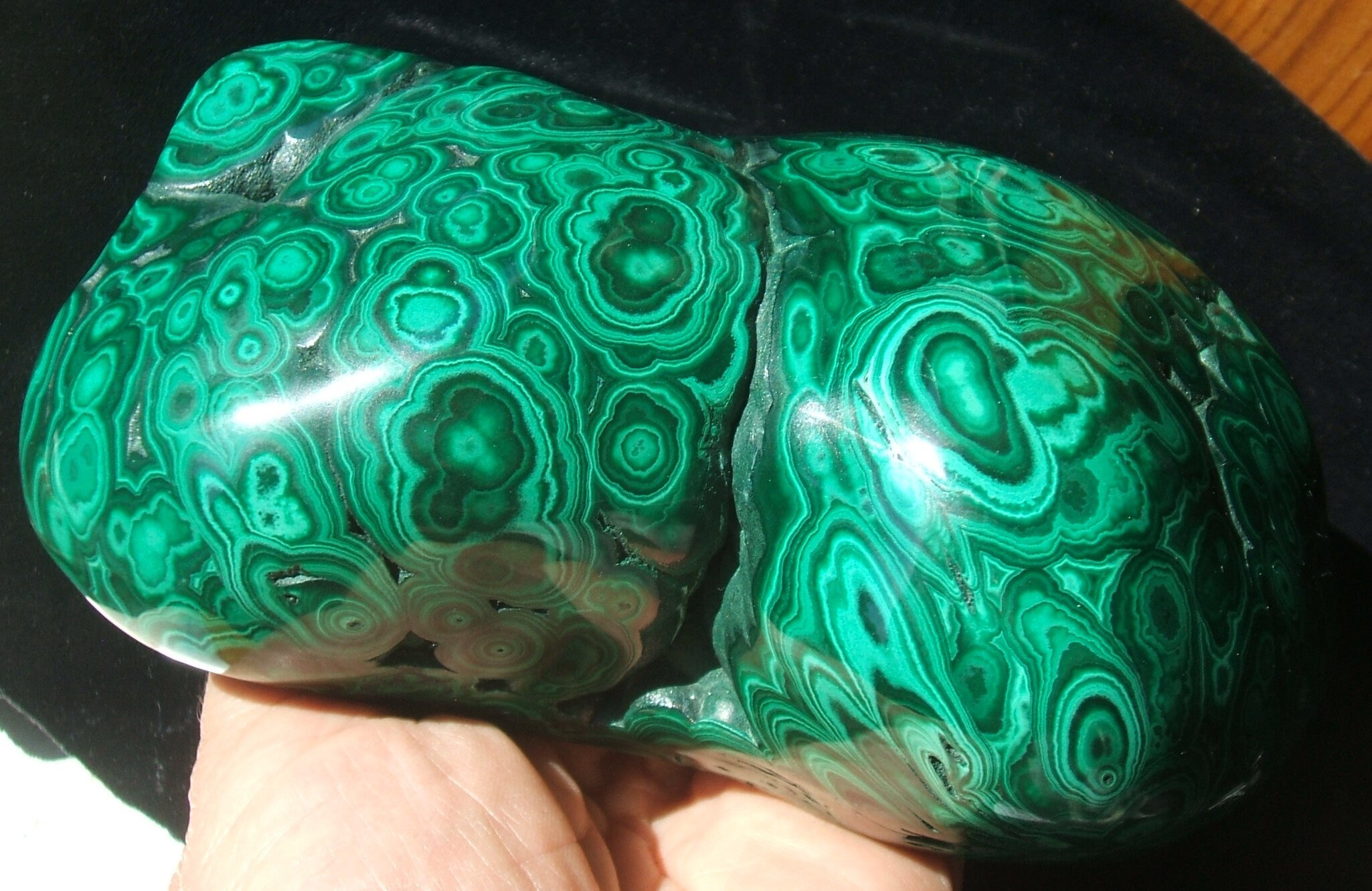 Polished Malachite Double Brain Formation-deep Edge Banding-botryoidal ...