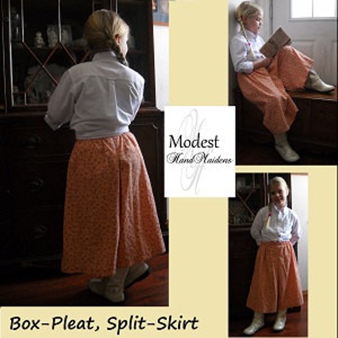 Girl's Box-pleat, Split-skirt (riding Skirt) **PDF Pattern** - Etsy