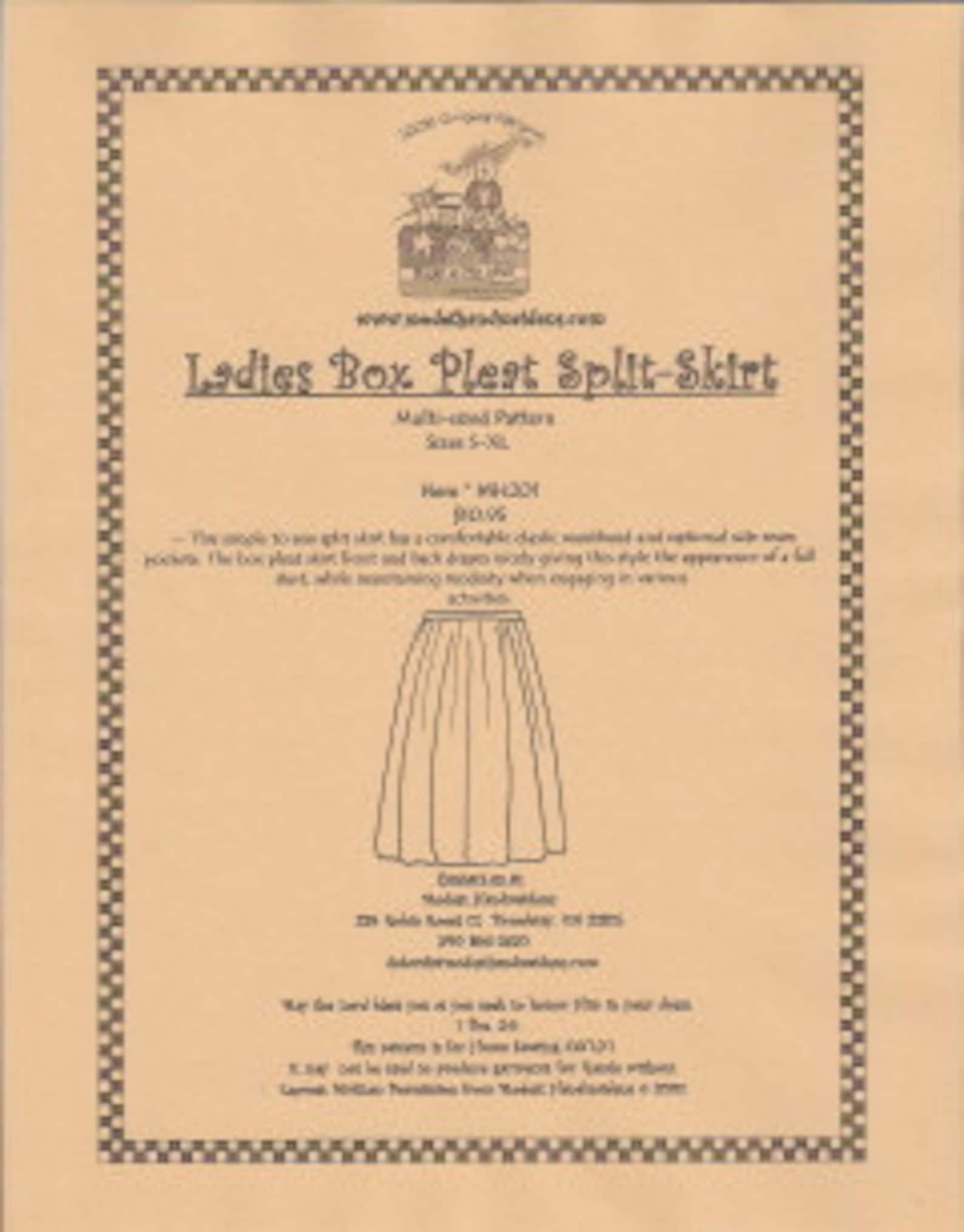 Ladies' Box-pleat, Split-skirt (riding Skirt) **PDF Pattern** - Etsy